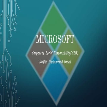 Corporate Social Responsibility of Microsoft Corporation | PPT