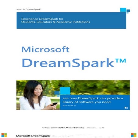 Microsoft DreamSpark vodič/priručnik v3.01