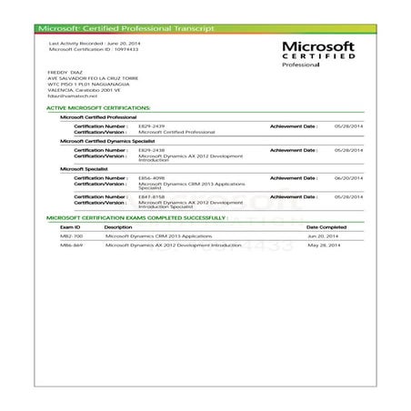 Microsoft Dynamics AX 2012 Certification | PDF