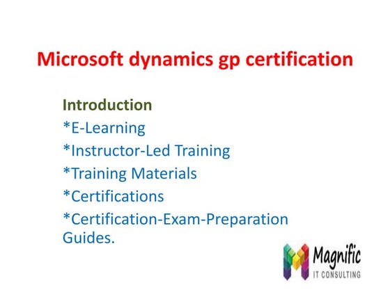 Microsoft dynamics gp training | PPTX | Education