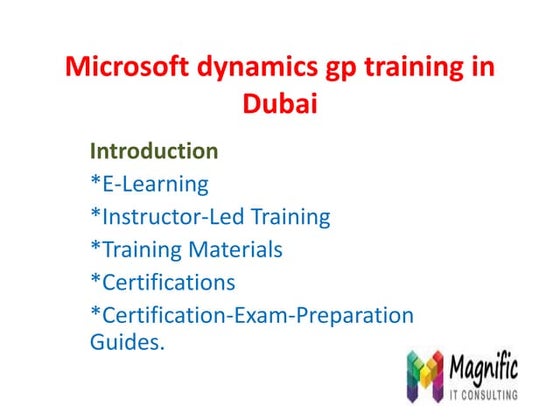 Microsoft Dynamics Training Ppt