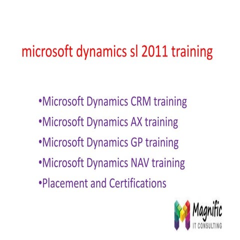 Microsoft dynamics sl 2011 training | PPTX