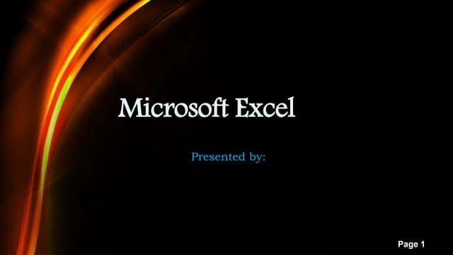 Microsoft Excel 101 | PPTX