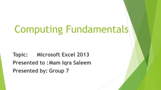 ICT: SPREADSHEETS (MICROSOFT EXCEL) | PPT