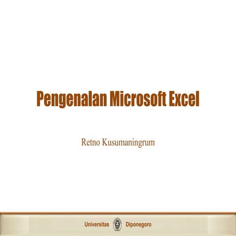 Pengenalan tentang Microsoft Excel bagi pemula | PPTX