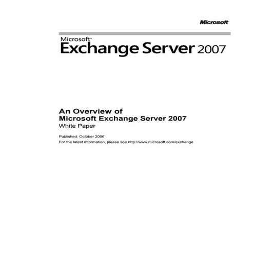 Exchange Server 2007 | PDF