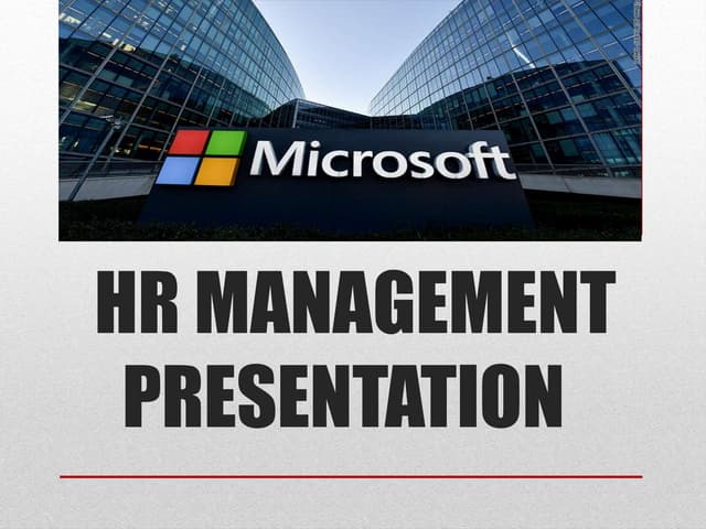 Human Resource Management Practices at Microsoft | PPTX