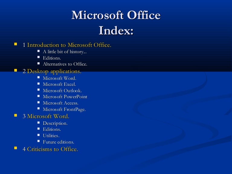Microsoft (Intro To Office)
