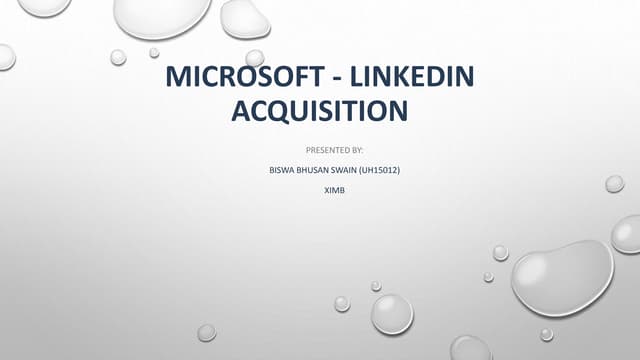 Microsoft Linkedin Acquisition Ppt