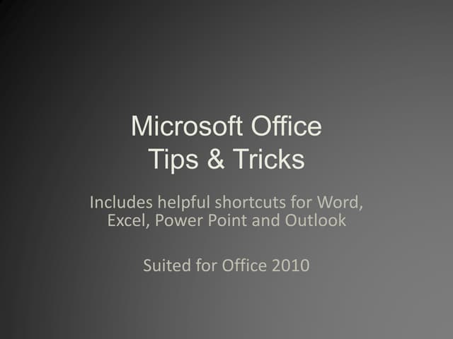 Microsoft office shortcut keys | PDF