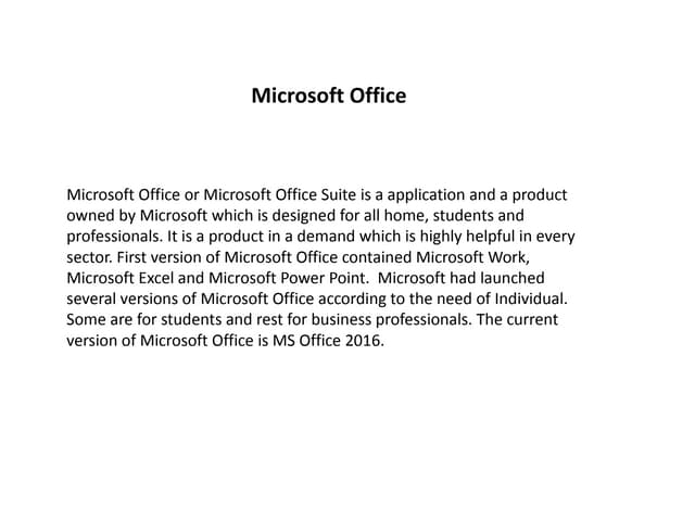 The History of Microsoft Office | PPTX