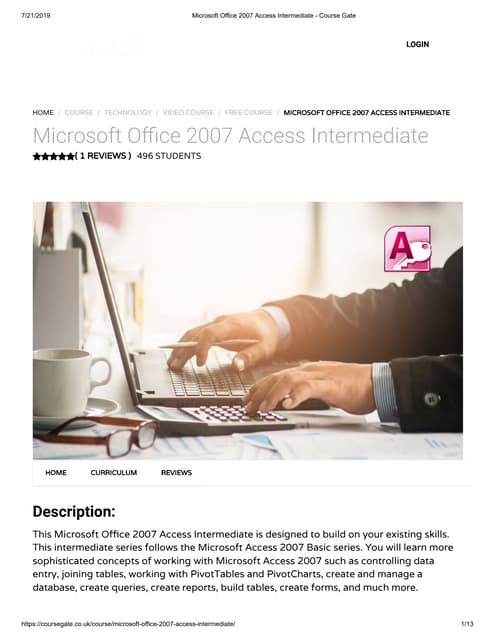 Microsoft Office 2007 Word Intermediate - Course Gate | PDF