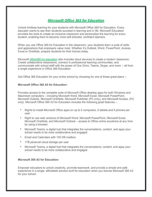 Microsoft 365 for Edu | PPTX