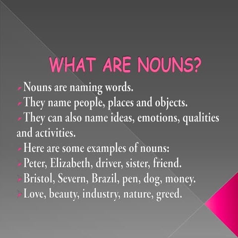 NOUNS ENGLISH GRAMMER POWER POINT CLASS FOR SEVENTH | PDF