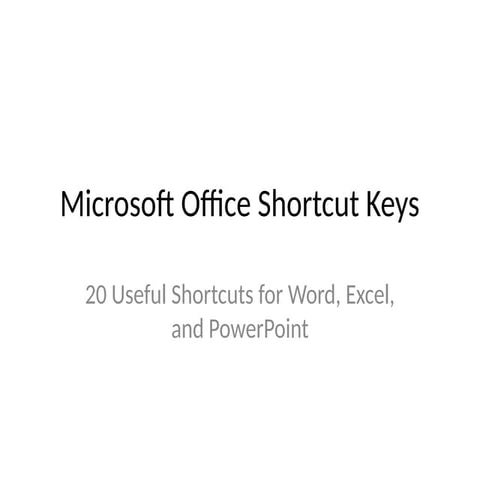 Microsoft office shortcut keys | PDF