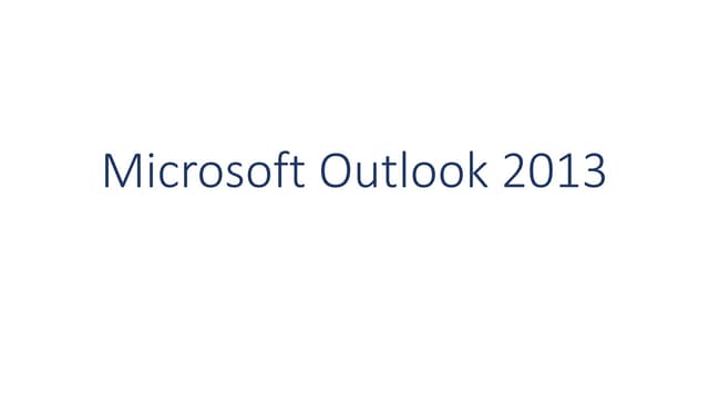 Outlook training slides | PPTX