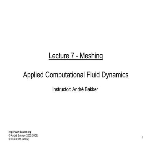 Mesh Generation In Computational Fluid Dynamics Ppt