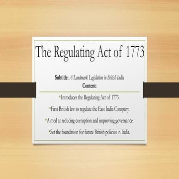 regulating act of 1773wdawdwwdawadawdwadwad | PPTX