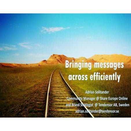 Bringing messages across efficiently - Social media training for Europe ...