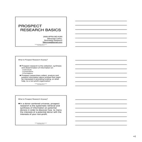 Microsoft Power Point Prospect Research Training 3/2009 | PPT