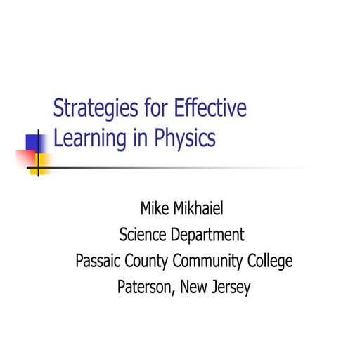 Microsoft power point strategies for effective learning in physics | PDF