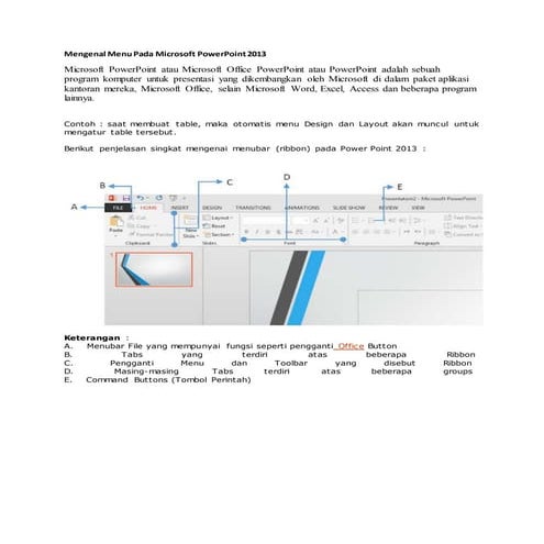 Microsoft power point 2013 menu | DOCX