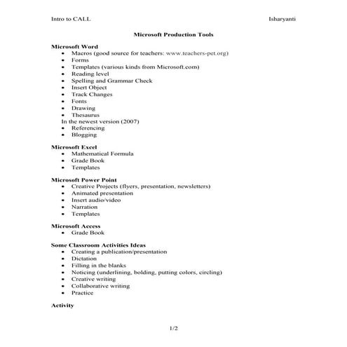 Teaching English using Microsoft Office | DOC