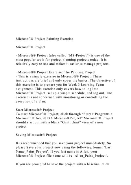 Ms project working example | PPT