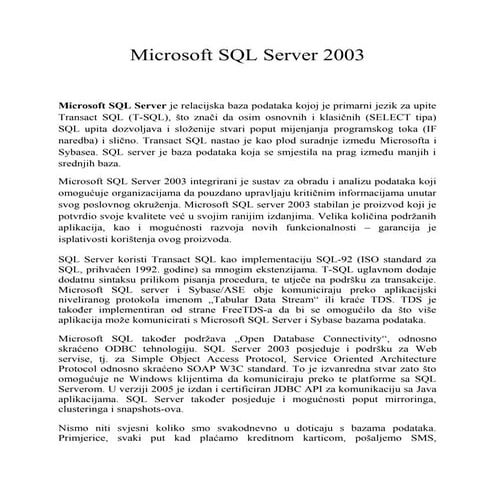 1. Osnove SQL-a | PDF