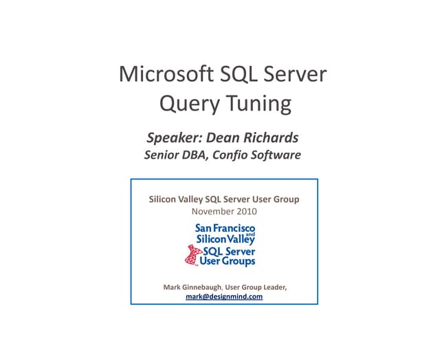 Microsoft Sql Server Query Tuning Ppt