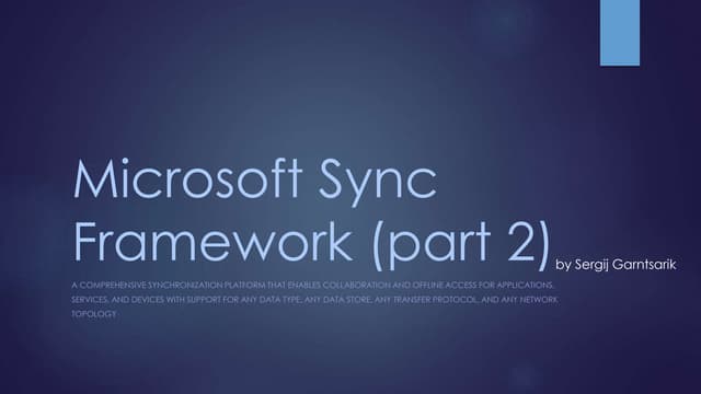 Microsoft Sync Framework Part 2 Abto Software Lecture Garntsarik Ppt 6000