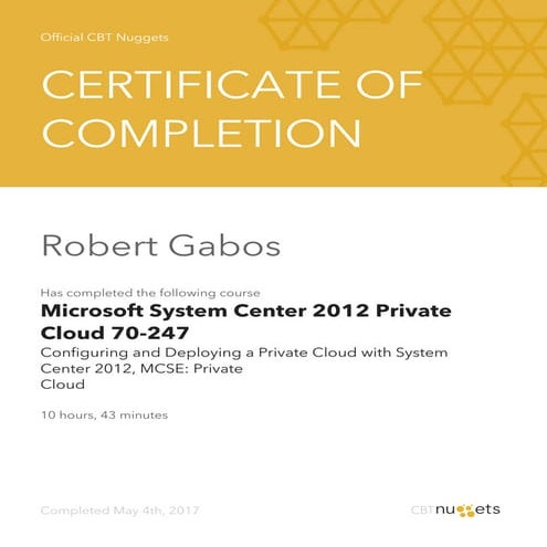 CBT Nuggets - Microsoft System Center 2012 Private Cloud 70-247 Configuring and Deploying a ...
