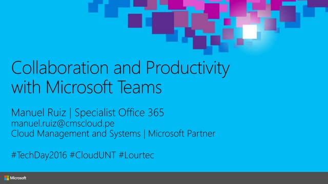 Microsoft Teams - User Guide Presentation | PDF