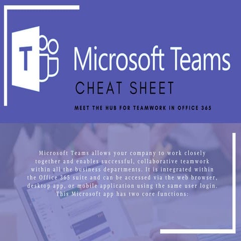 Microsoft Teams Cheat Sheet: Meet the Hub for Teamwork in Office 365 ...