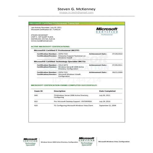 Microsoft Transcript Pdf