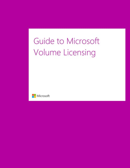 Microsoft Licensing Program | PDF