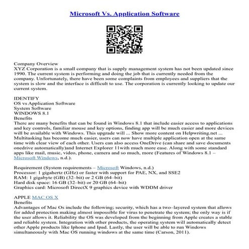 Microsoft Vs. Application Software | PDF