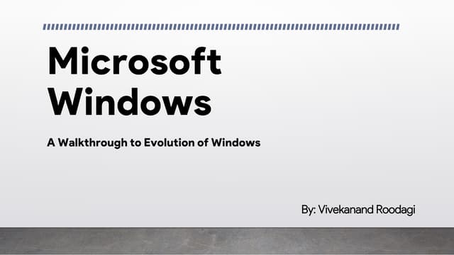 Evolution of windows | PPTX
