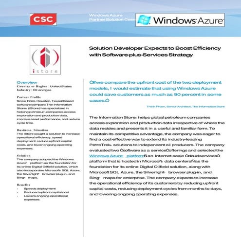 Microsoft Windows Azure - istore Boost Efficiency With Software Plus ...