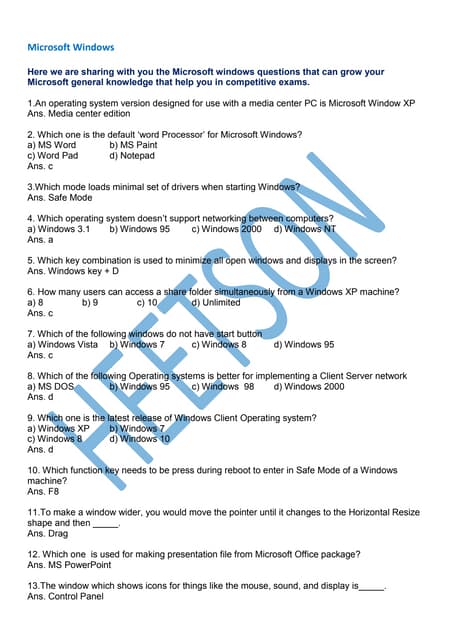Notepad Mcq Objective Questions And Answers Pdf
