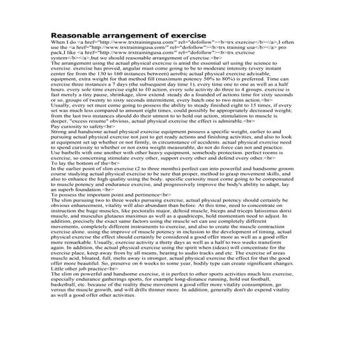 Reasonable arrangement of exercise | DOC