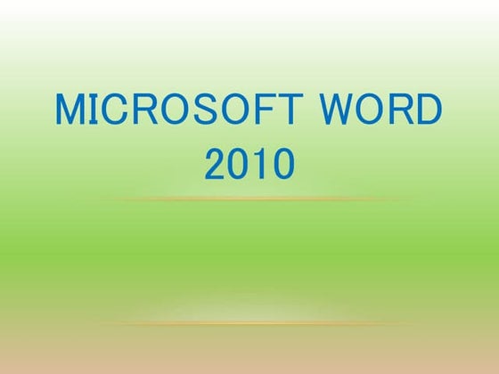 Word 2010 tutorial | PDF | Desktop Publishing | Computer Software and ...