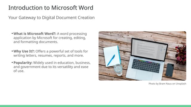 Introduction to MS Word | PPTX | Desktop Publishing | Computer Software and Applications