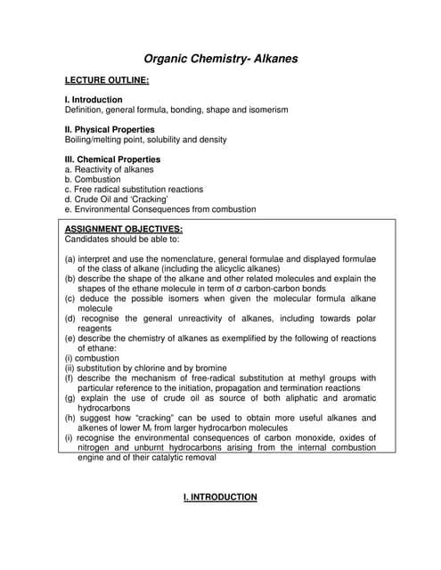 Quiz on alkanes with answers | DOC