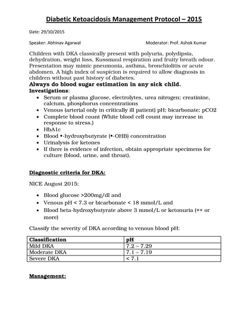 Principles of acute management of diabetic ketoacidosis | PPT