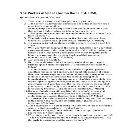 Quotes from The Poetics of Space | PDF