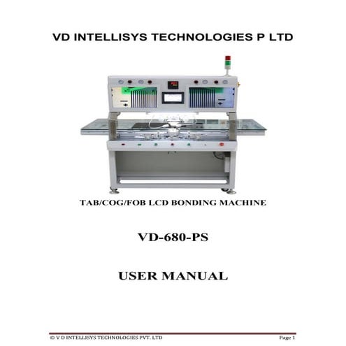 VD-680-PS acf bondig machine user manual | PDF