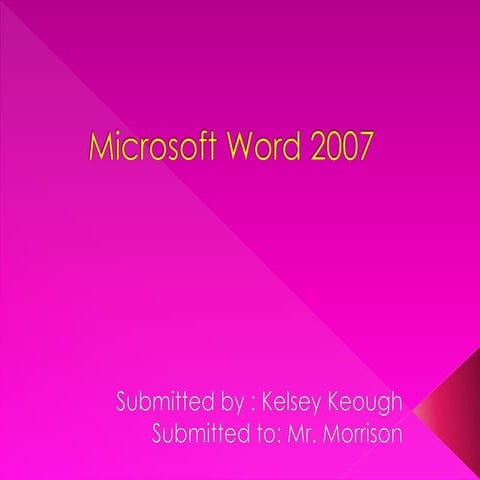 Microsoft word 2007 | PPTX | Desktop Publishing | Computer Software and ...