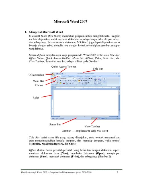 modul pelatihan word untuk pemula, mempelajari word | PDF