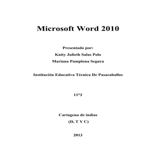 Microsoft word 2010 | PDF